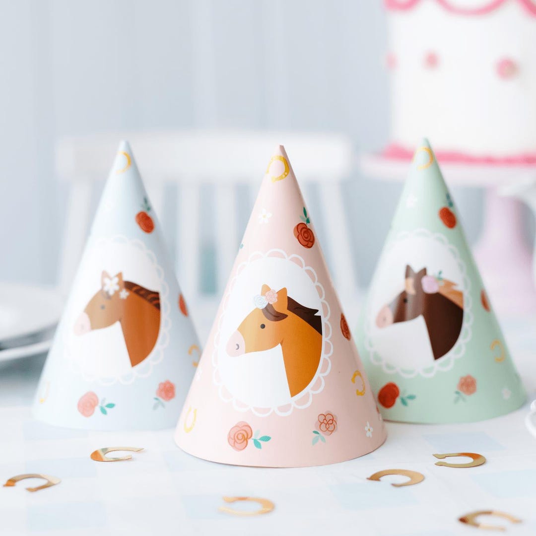 Horse Party Hats X 6, Horse Birthday Party Hats, Horse Theme Party ...