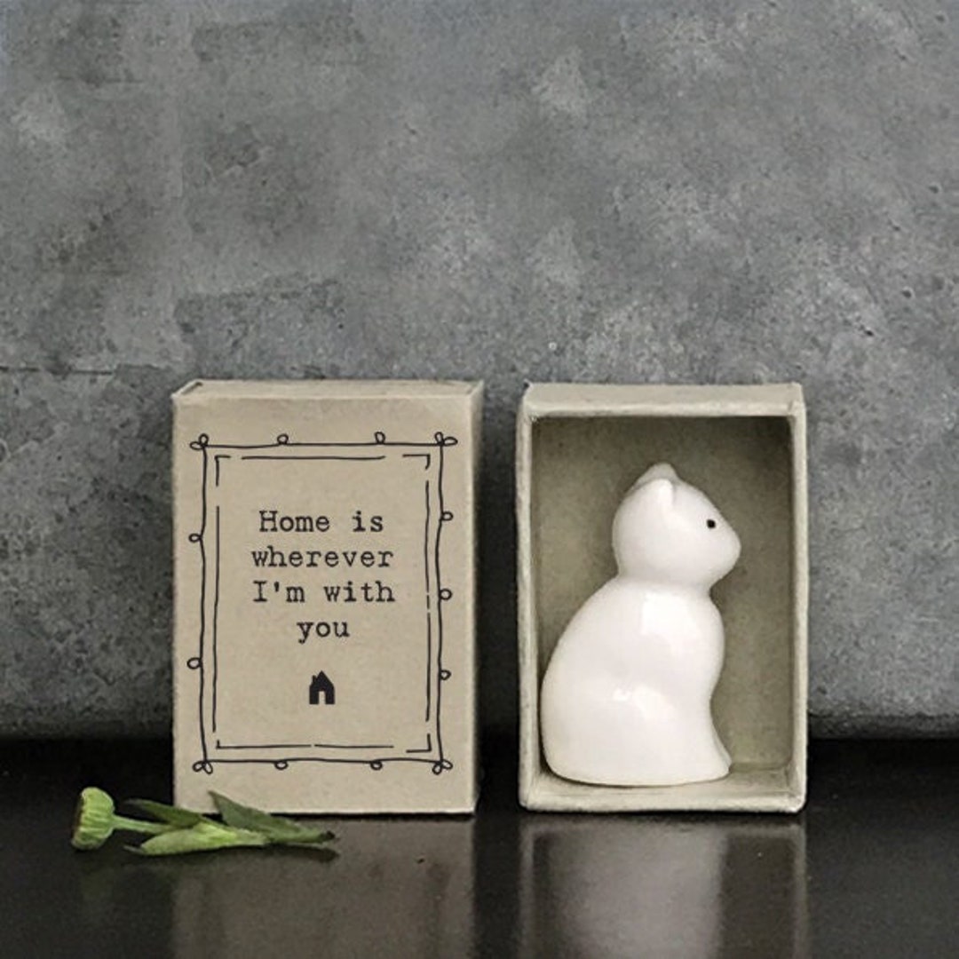 Matchbox Porcelain Cat Ornament, Cat Lover Gift, Porcelain Keepsake ...