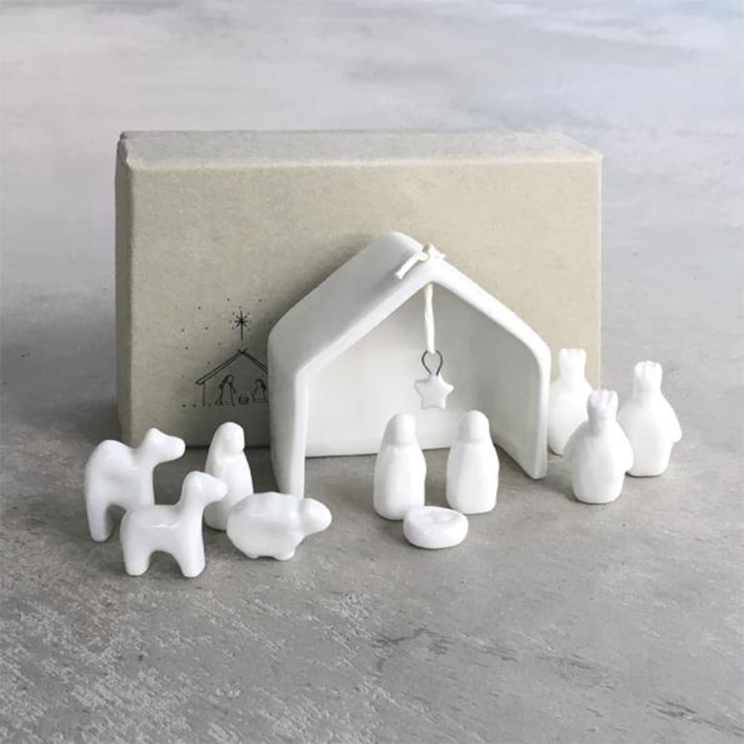 East of India Porcelain Nativity Set, Christmas Nativity Keepsake Gift ...
