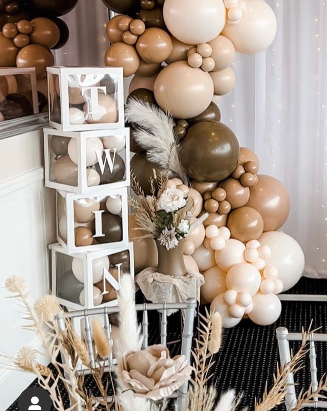 Custom White Baby Shower Blocks, Personalised Balloon Blocks ...