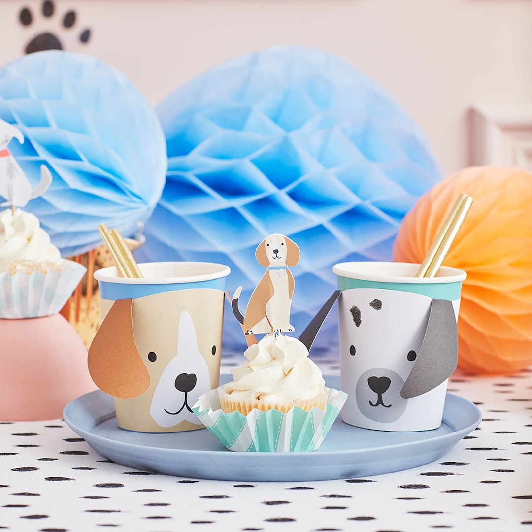Puppy Party Cups X 8, Dog Theme Birthday Party Tableware Set of Cups ...