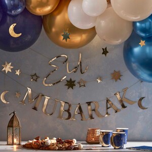 Eid Gold Crescent Moon and Star Eid Grazing Board, Eid Tableware, Eid ...