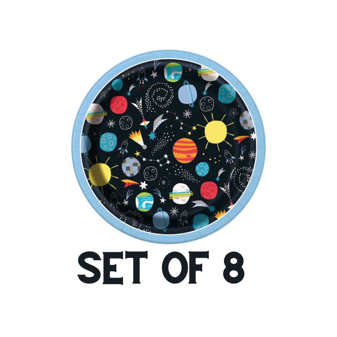 Space Party Plates - Small X 8, Space Party Tableware Set of Plates ...