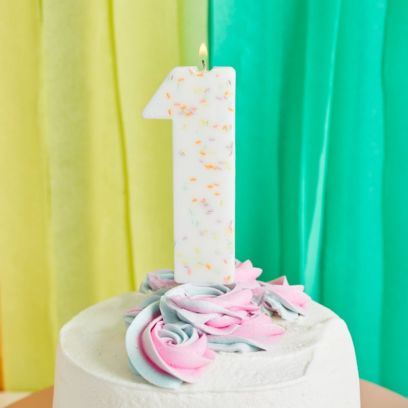 Giant Sprinkle Candle Number 1 1st Birthday Candle 1st - Etsy