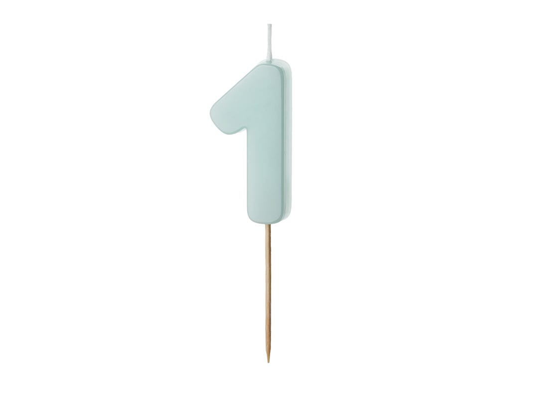 Light Blue Number 1 Candle, 1st Birthday, 10th, 100th Birthday Candles ...