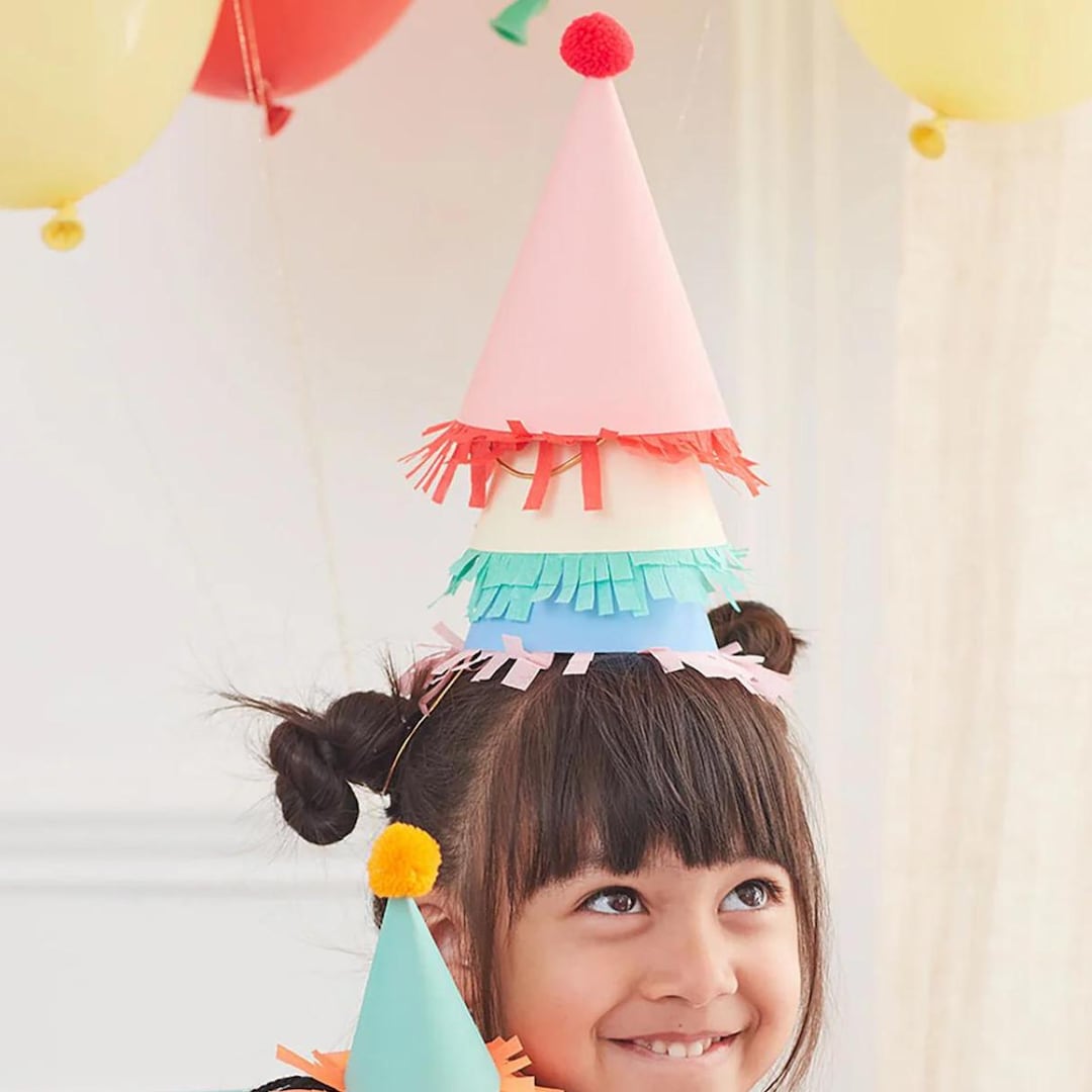 Colourful Large Party Hats, Pastel Birthday Party Hats for Kids Adults ...