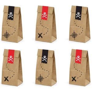 Pirate Party Treat Bags - Kraft Paper Pirates Party Bags - Birthday ...