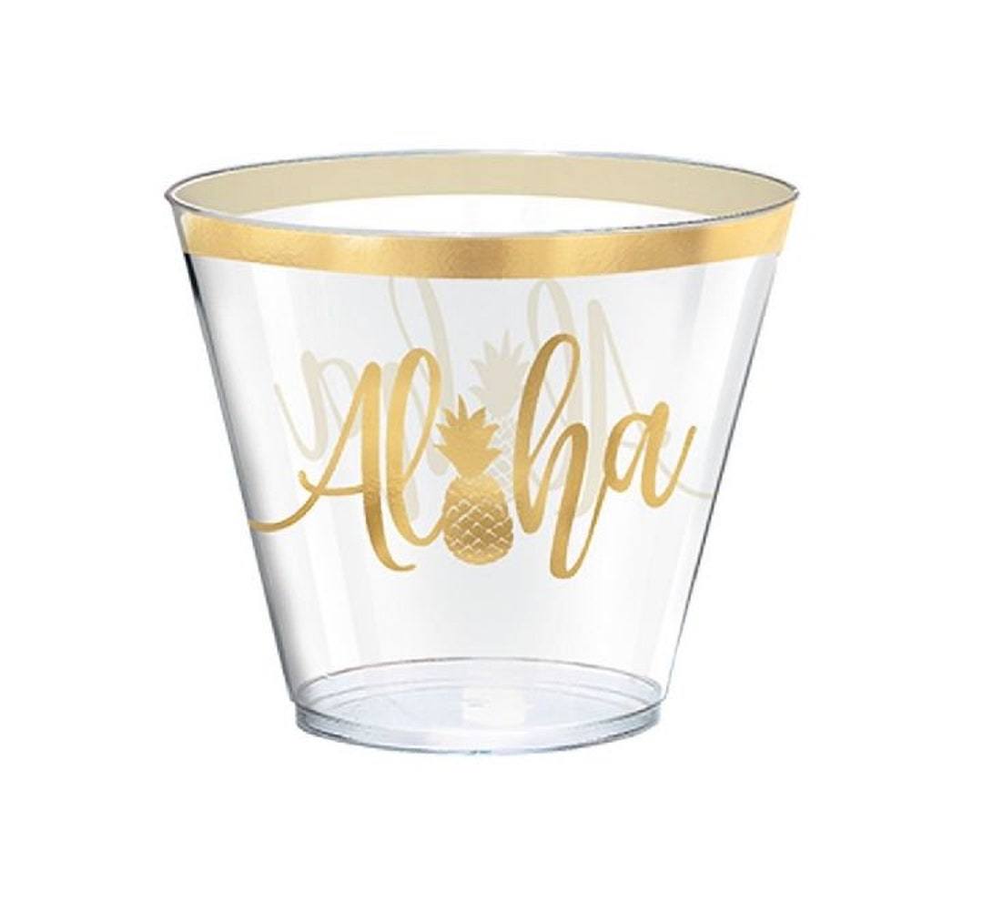 Aloha Summer Plastic Tumblers X 30 Pack, Luau Party Tableware, Hawaiian ...