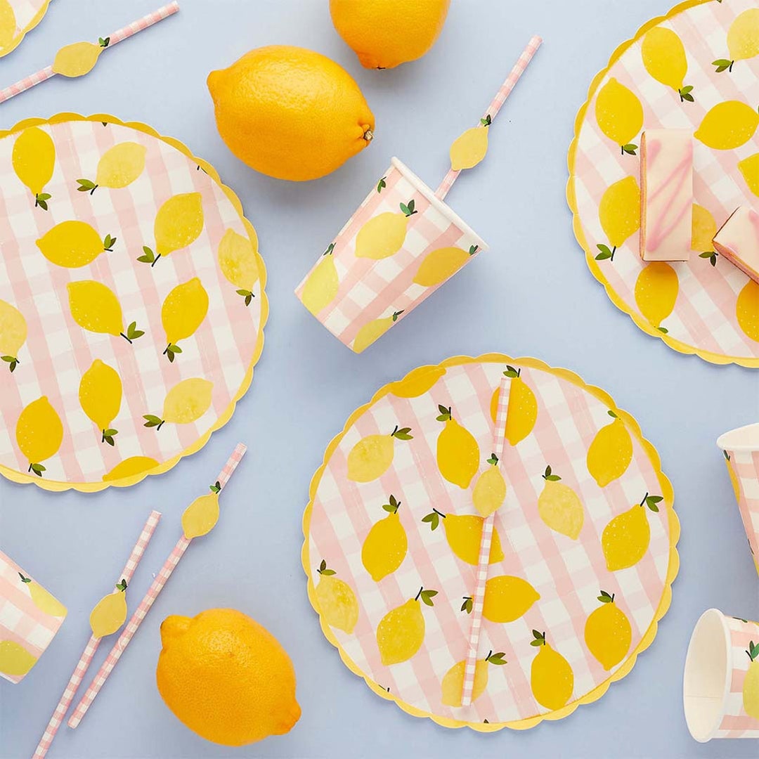 Lemon Party Plates Pack of 8 Amalfi Theme Party Plates Lemon - Etsy