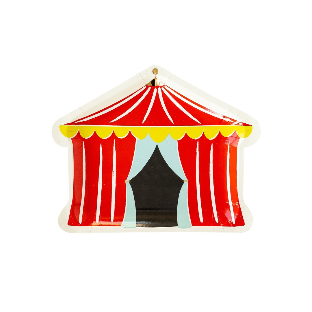 Carnival Party Tent Shaped Party Plates X 8, Circus Theme Party ...