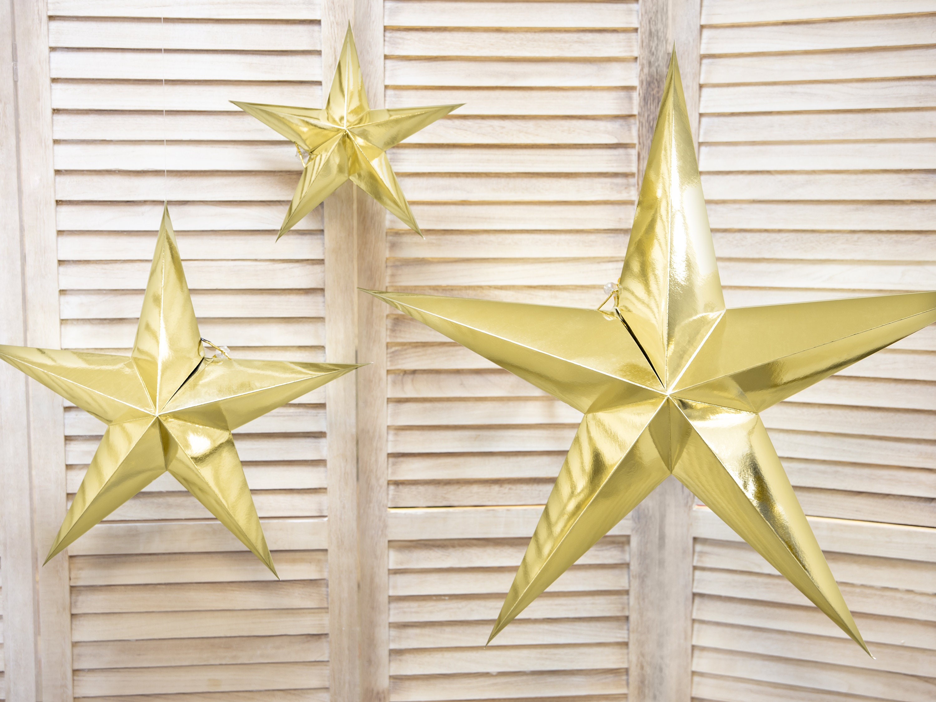 Gold Paper Stars DIY Star Decorations 3 Different Sizes - Etsy UK