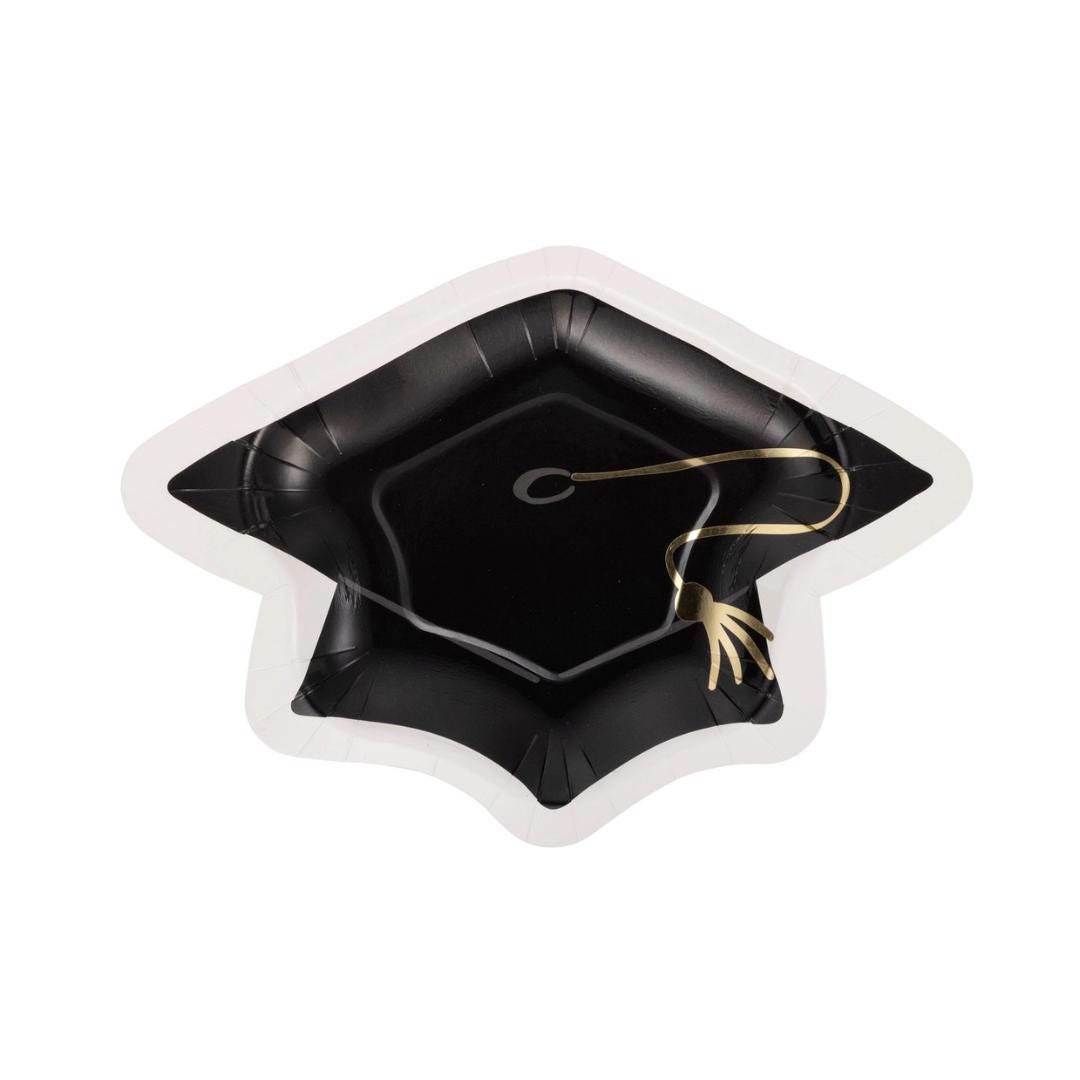 Graduation Cap Shaped Small Paper Plates – Pack of 8, Graduation Party ...