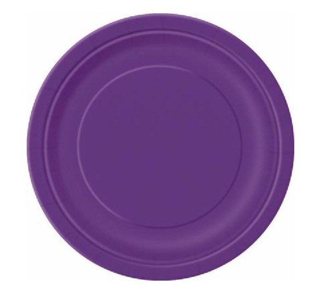 Deep Purple Large Paper Party Plates X 16, Purple Party Supplies ...