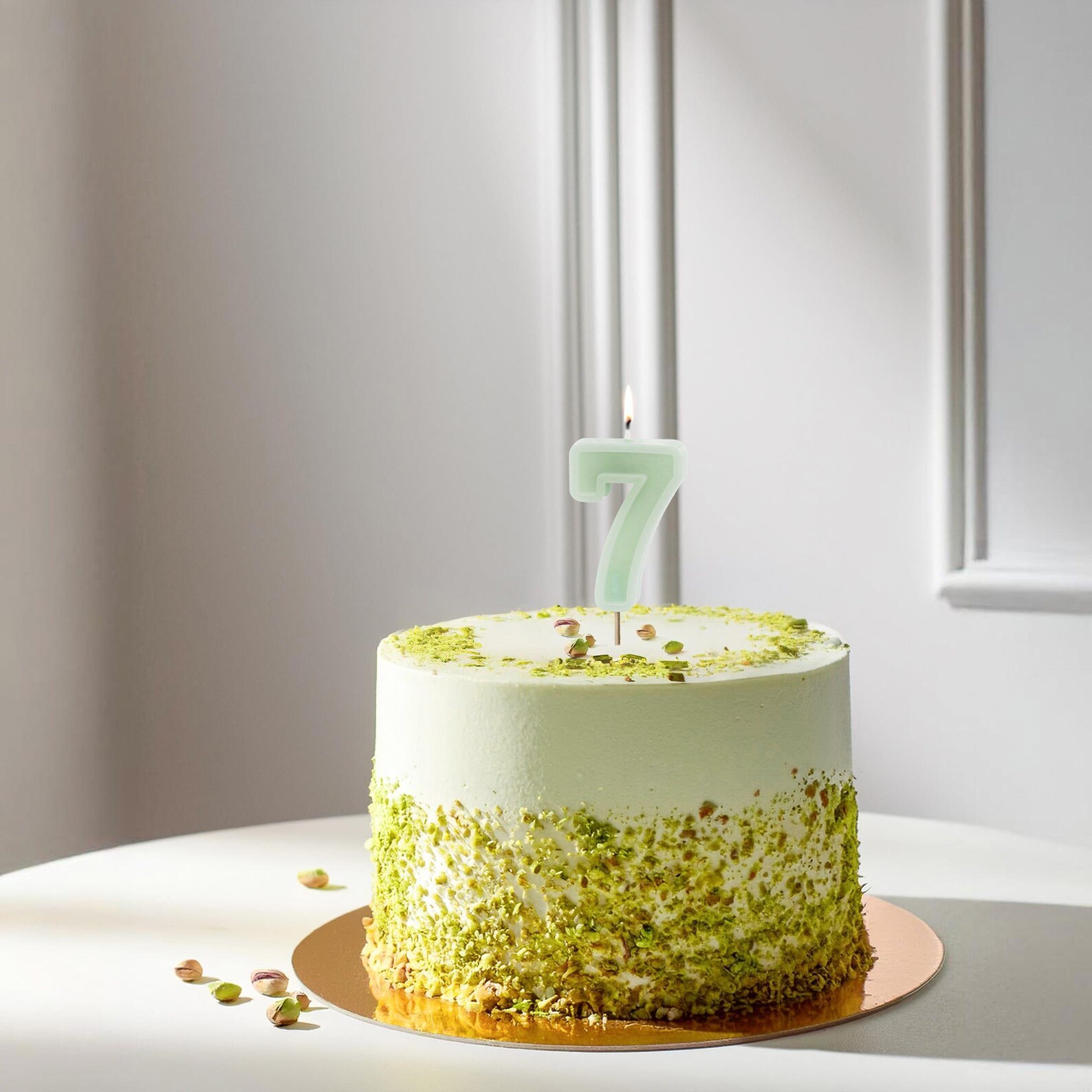 Pastel Green Number 7 Candle, 7th Birthday Cake Candle - Etsy
