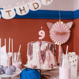 Light Pink Number 9 Candle, 9th Birthday, 19th, 90th Birthday Candles ...