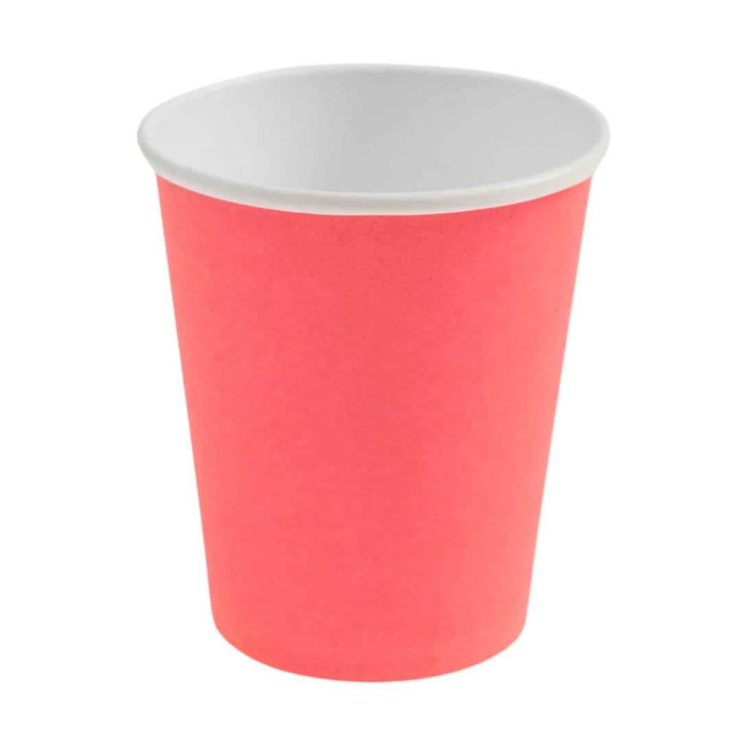 Neon Pink Party Cups X 8, Pink Party Tableware, Pink Birthday Tableware ...
