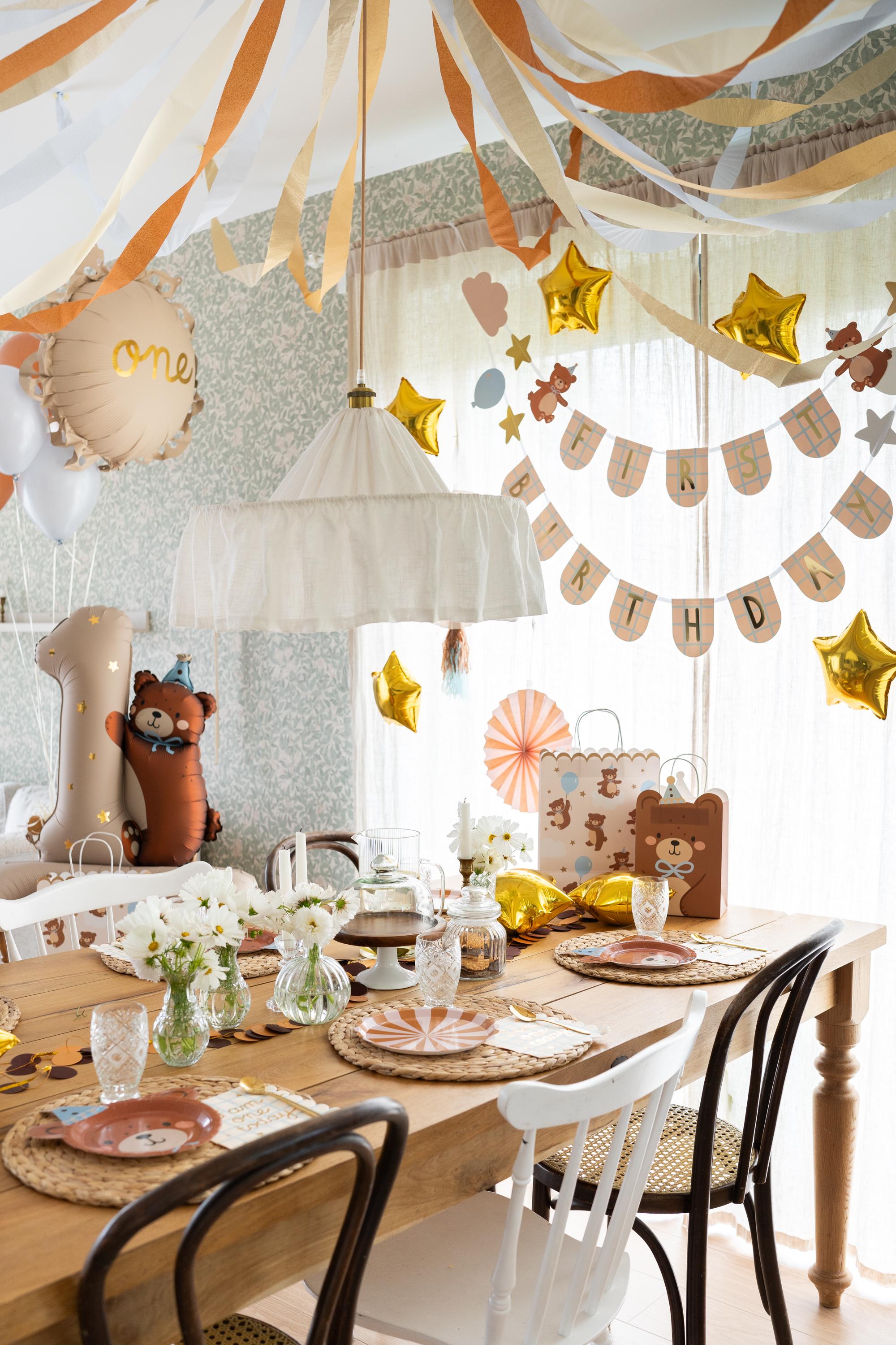 First Birthday Teddy Bear Party Banner, 1st Birthday Party Bunting, 1st ...