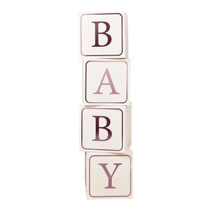 Pink Giant 'BABY' Blocks, Pink 'baby Girl' Baby Shower Decorations ...