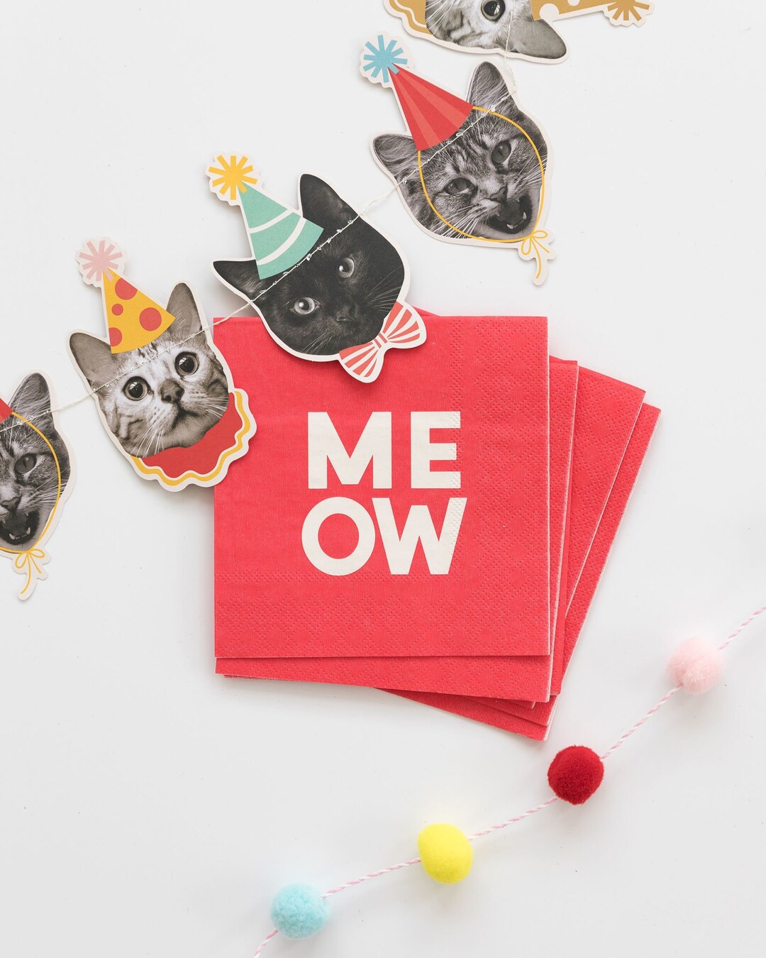Cat Party MEOW Paper Napkins X 25, My Mind's Eye Cats Birthday Napkins ...