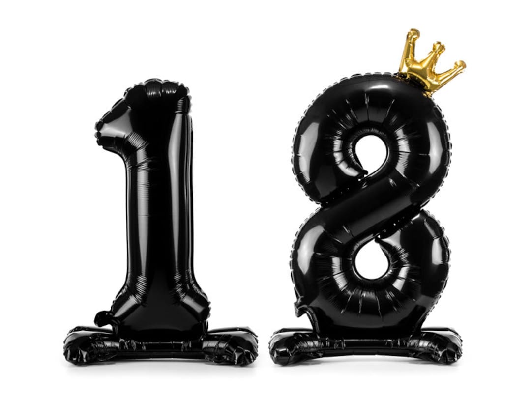 18 Balloon, Giant Standing 18th Birthday Balloon, Standing Foil Balloon ...