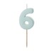 Light Blue Number 6 Candle, 6th Birthday, 16th, 60th Birthday Candles ...