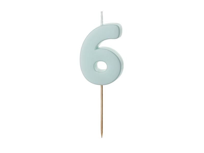 Light Blue Number 6 Candle, 6th Birthday, 16th, 60th Birthday Candles ...