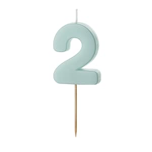Light Blue Number 2 Candle, 2nd Birthday, 12th, 21st Birthday Candles ...
