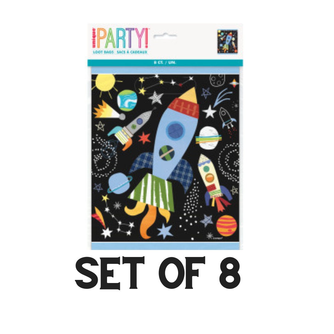 Space Party Bags X 8, Space Birthday Party Treat Bags, Space Theme ...