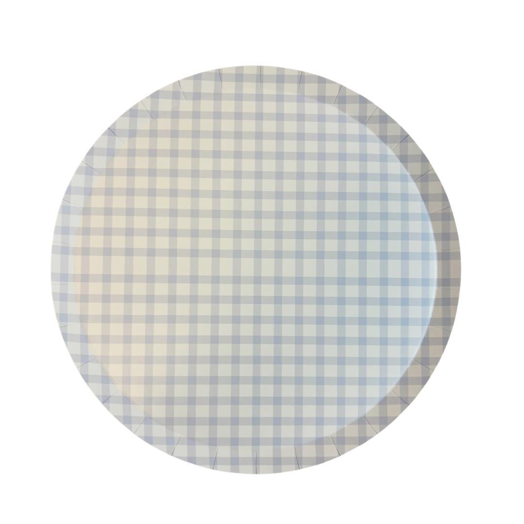 Baby Blue Gingham Large Party Plates X 12, Josi James Party Plates ...