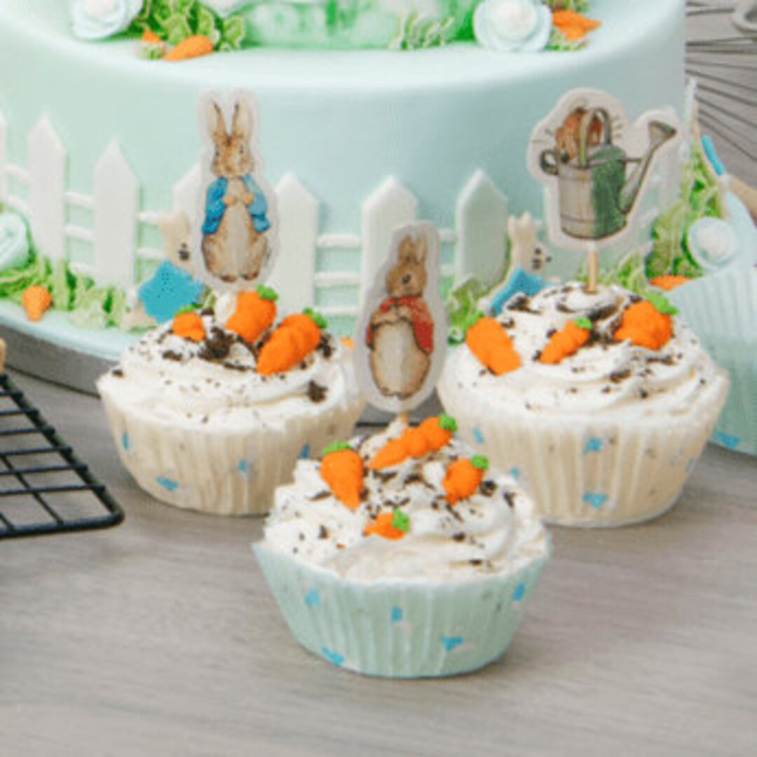 Peter Rabbit Party Cupcake Toppers X 12, Picks Canape Flags, Peter ...