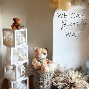 Neutrals Baby Shower Blocks, Beige and Browns Baby Shower Decorations ...
