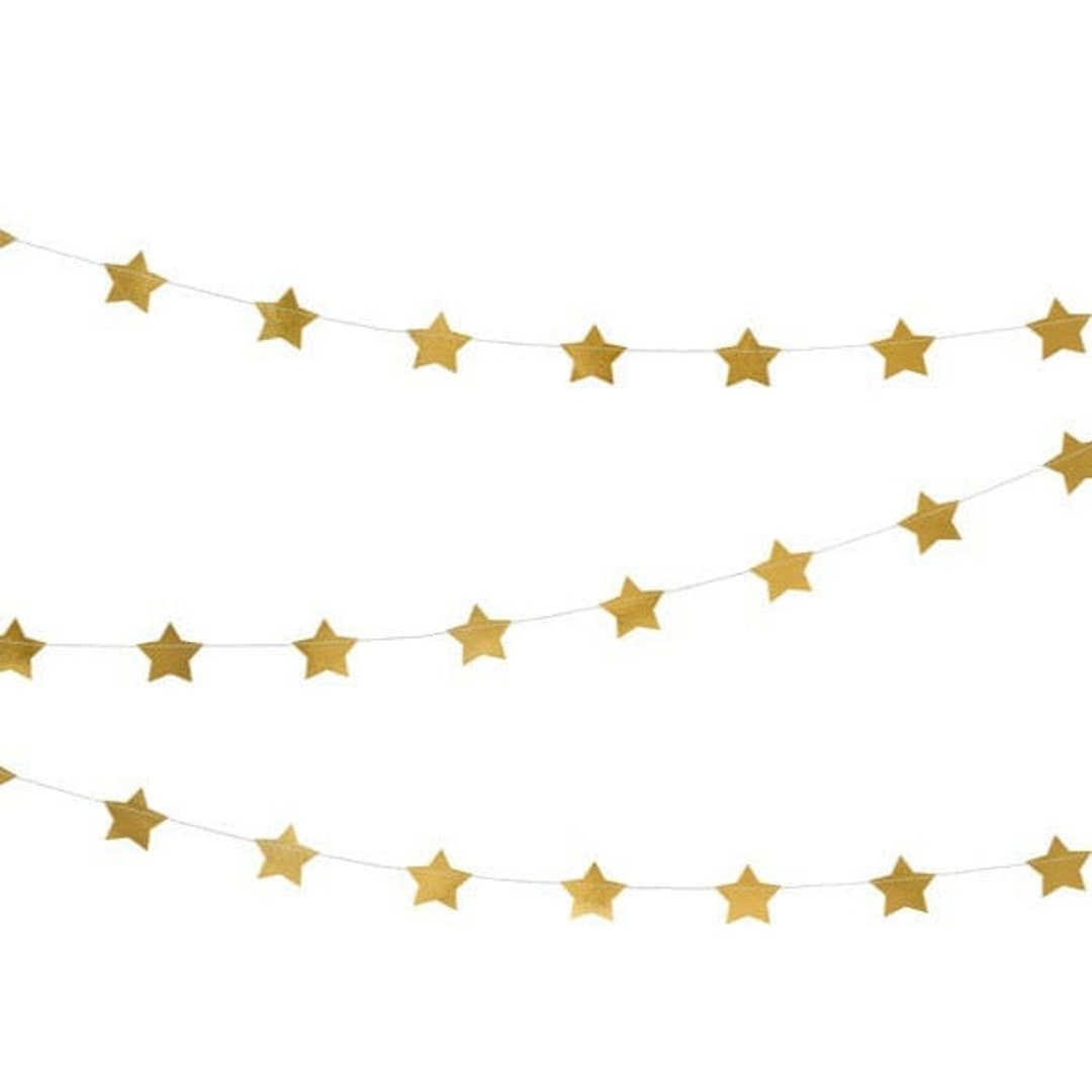 Extra Long Gold Star Banner Gold Stars Banner Twinkle - Etsy