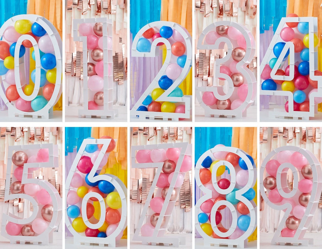 Balloon Number Stands 0-9 Stand, Balloon Mosaic Frame, Birthday Balloon ...