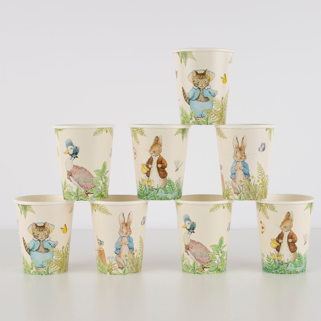 Peter Rabbit Party Cups X 8 Peter Rabbit in the Garden Paper - Etsy