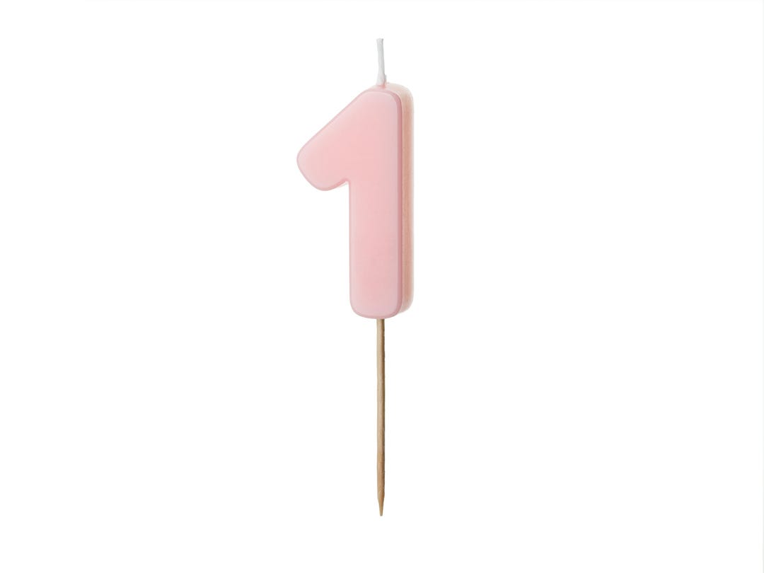 Light Pink Number 1 Candle, 1st Birthday, 10th, 100th Birthday Candles ...