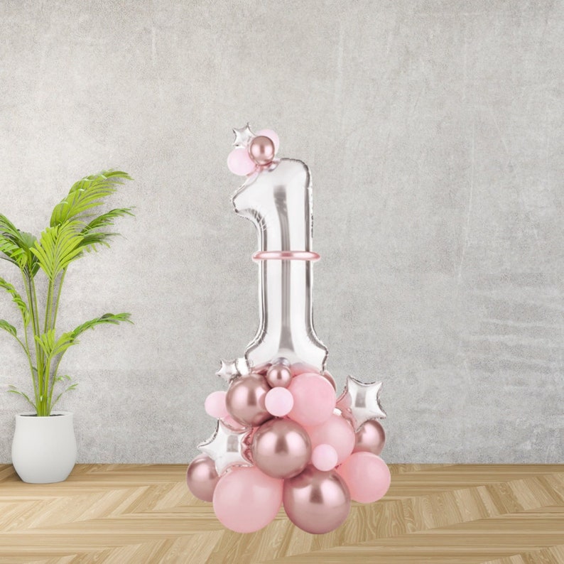 1st Birthday Balloon Column Kit Number 1 Balloon Tower - Etsy