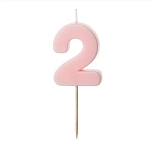 Light Pink Number 2 Candle, 2nd Birthday, 12th, 21st Birthday Candles ...