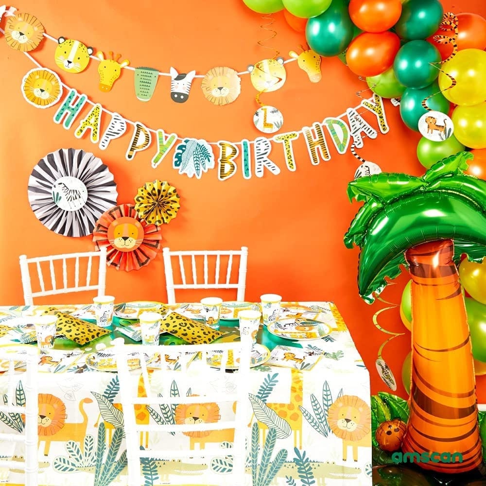 Get Wild Jungle Safari Foil 18 Inch Balloon, Happy Birthday Safari ...