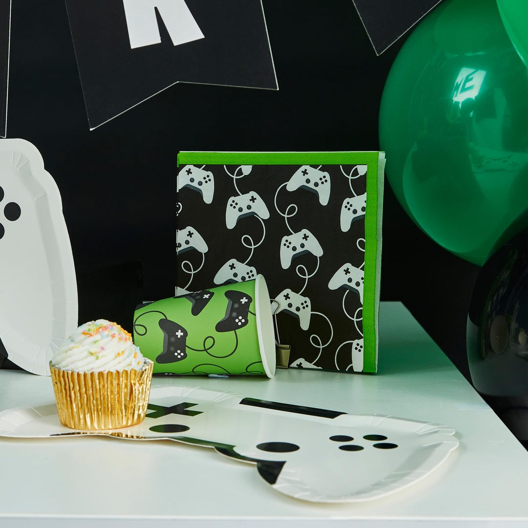 Game Controller Paper Napkins X 16, Gaming Party Supplies, Boys Gaming ...