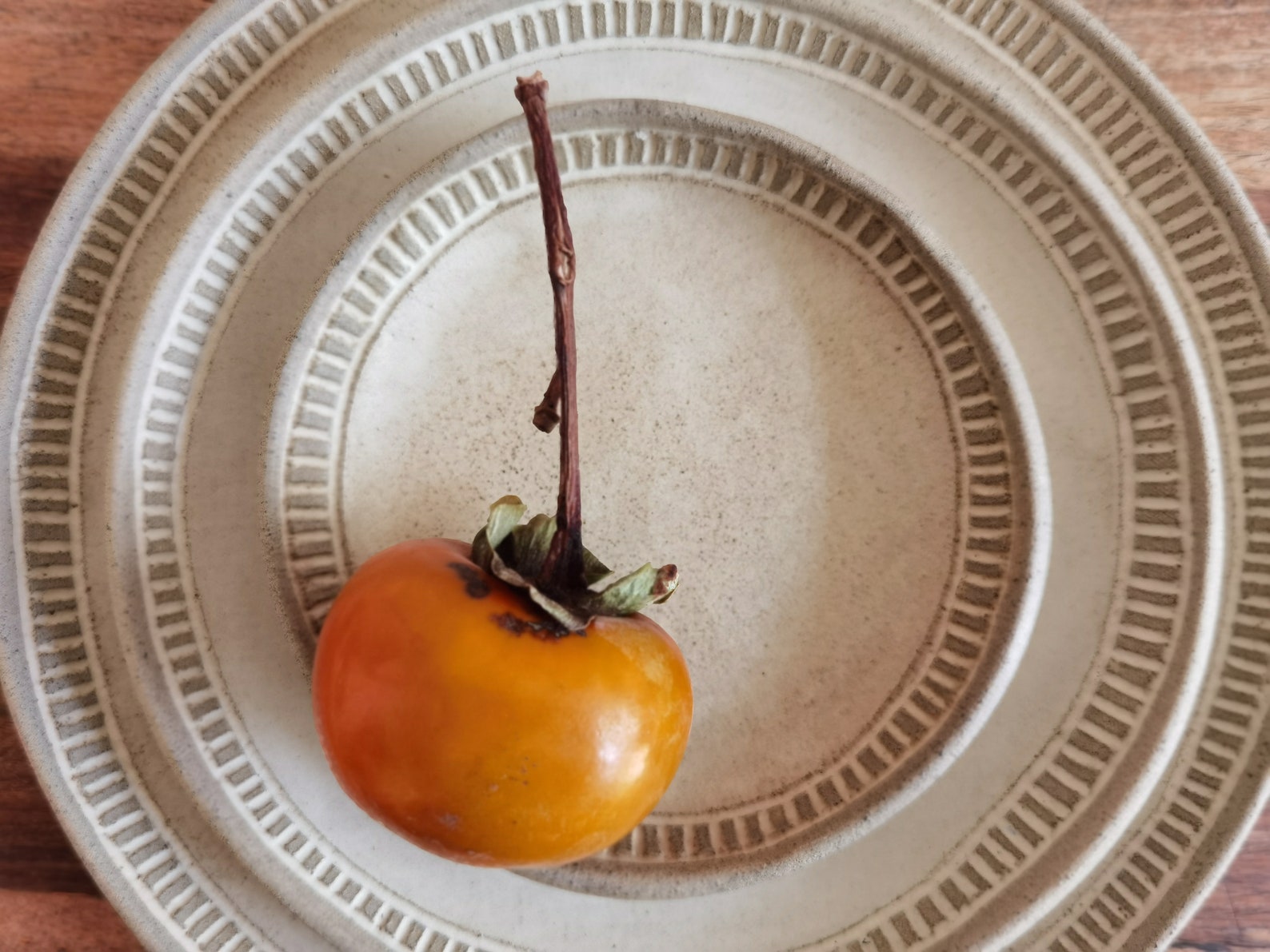 Set of 2 Beige Ceramic Plates Beige Plates With Engraved | Etsy