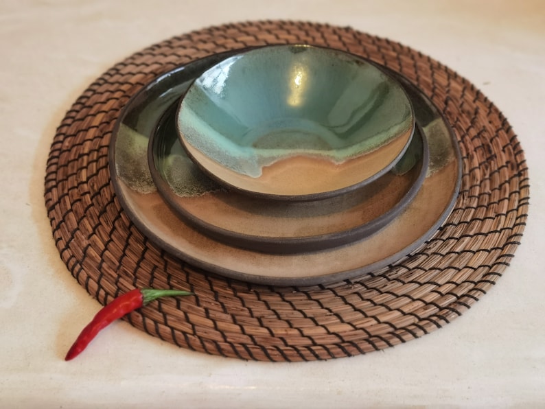 Ceramic Serving Dish Set Modern Ceramic Dinnerware Set Beige - Etsy