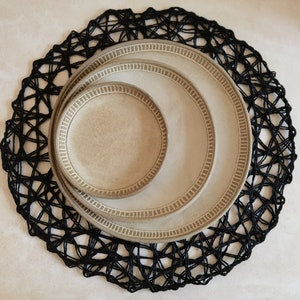 Set of 2 Beige Ceramic Plates | Beige Plates With Engraved Decorations ...