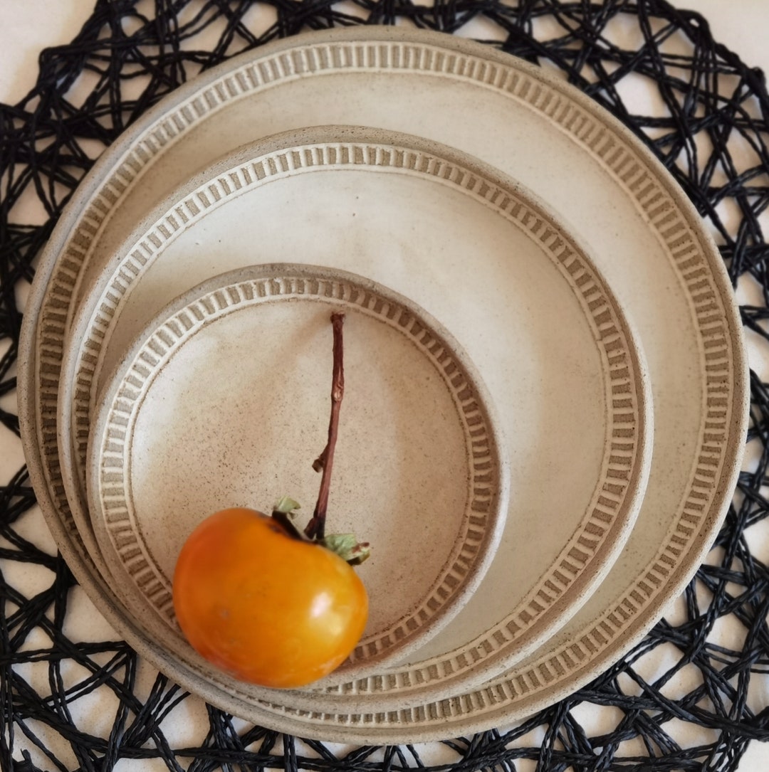 Ceramic Serving Dish Set, Pottery Serving Dish, Handmade Plate Set ...