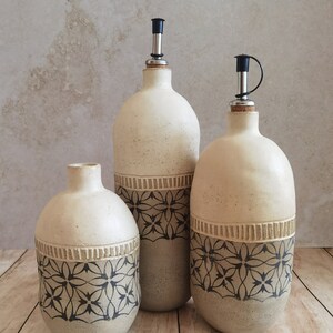 Ceramic Oil Bottle Handmade Pottery Rustic Oil Bottle Olive - Etsy