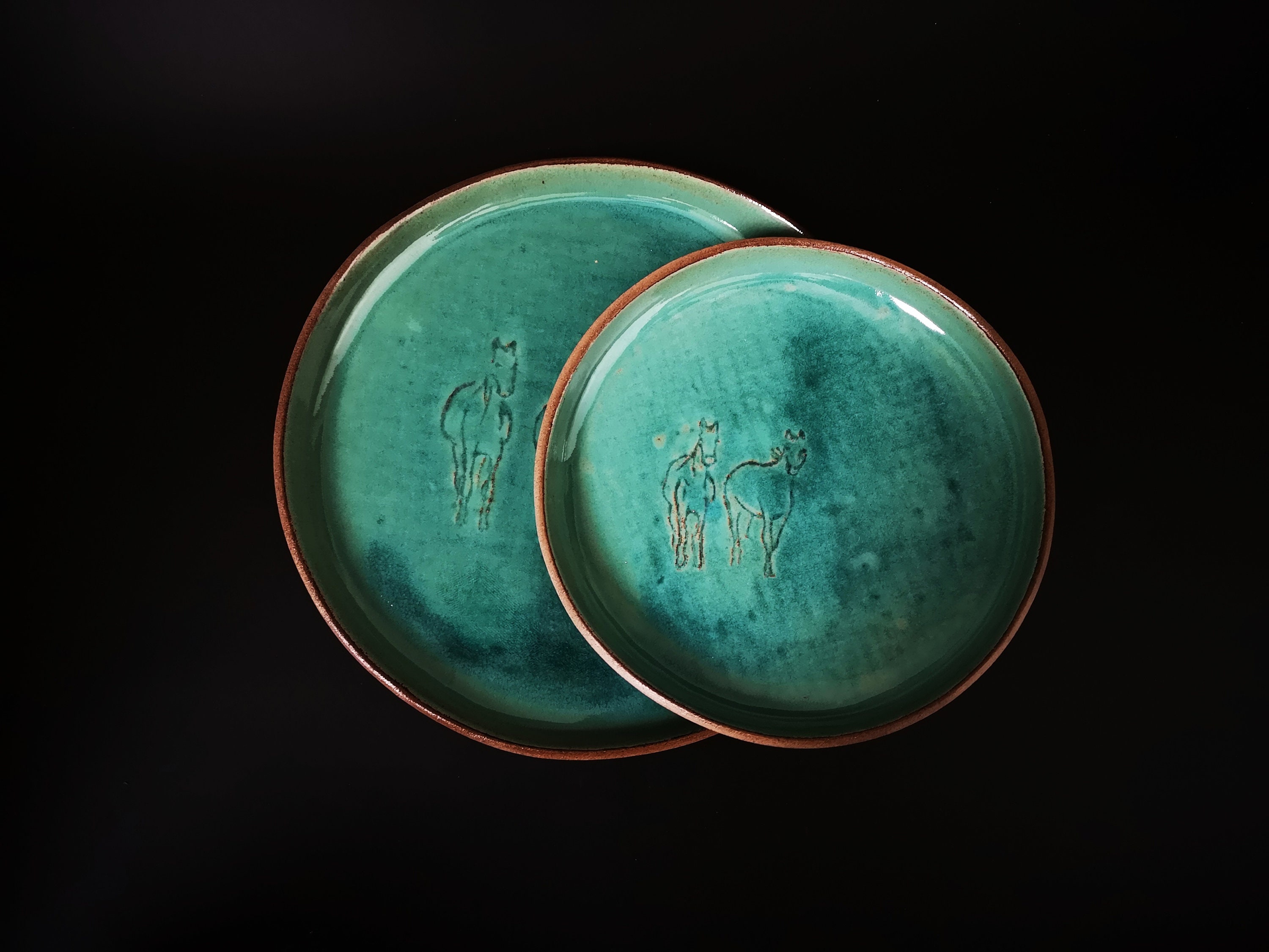 Set of 2 Turquoise Ceramic Plates Turquoise Plates With - Etsy UK Set of 2 Turquoise Ceramic Plates Turquoise Plates With - Etsy UK