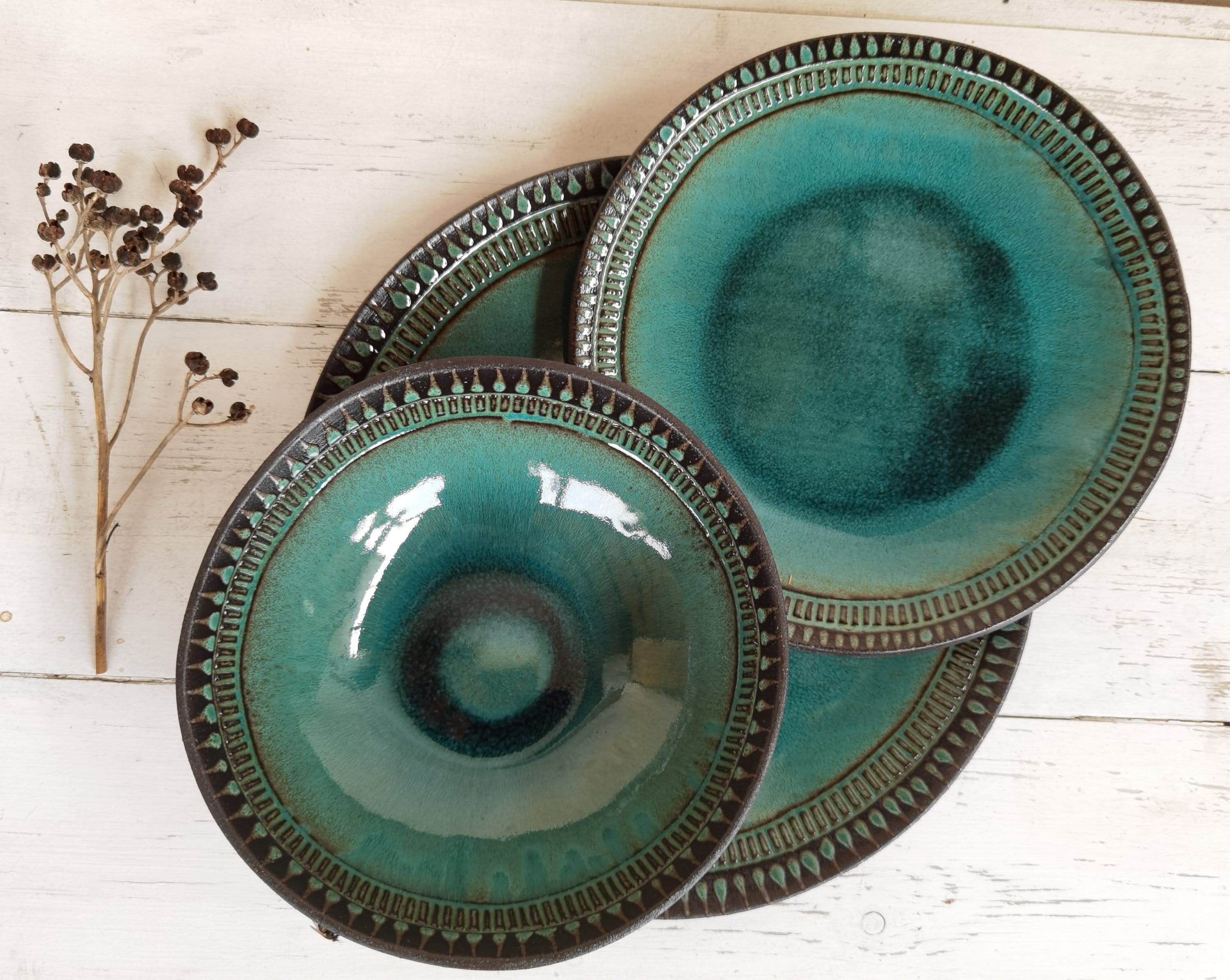 Ceramic Serving Dish Set Modern Dinner Plates and Soup Bowl - Etsy