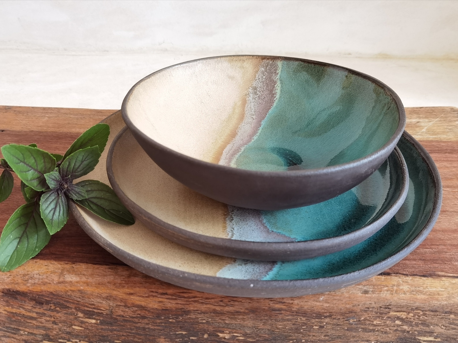 Ceramic Serving Dish Set Modern Ceramic Dinnerware Set Beige - Etsy Canada