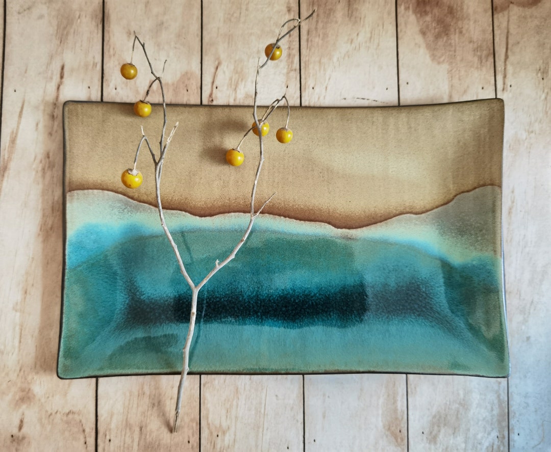 Rectangular Ceramic Serving Tray, Pottery Serving Dish, Handmade Tray ...