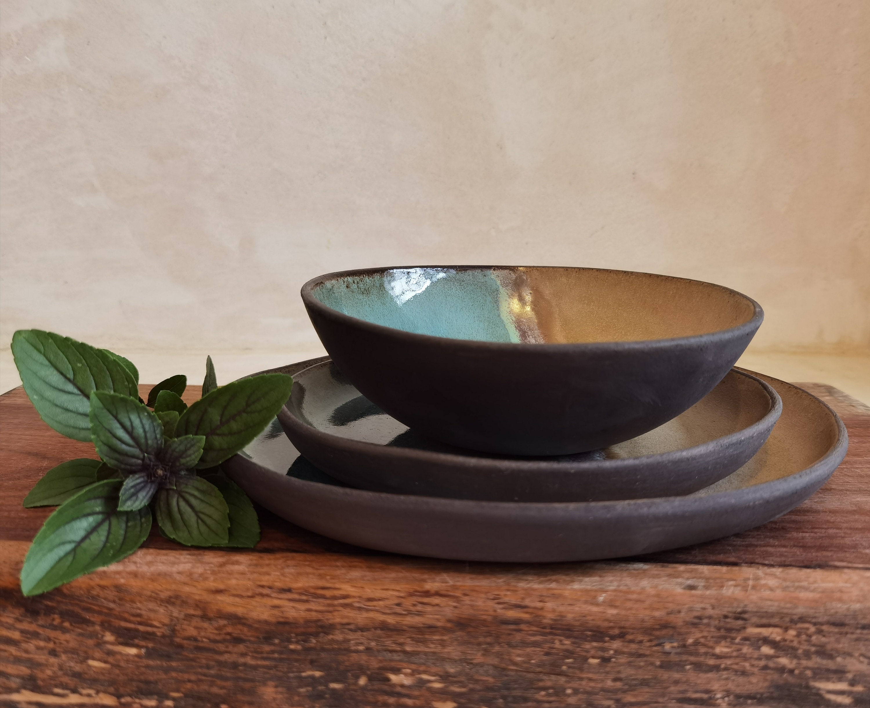 Ceramic Serving Dish Set Modern Ceramic Dinnerware Set Beige - Etsy Canada