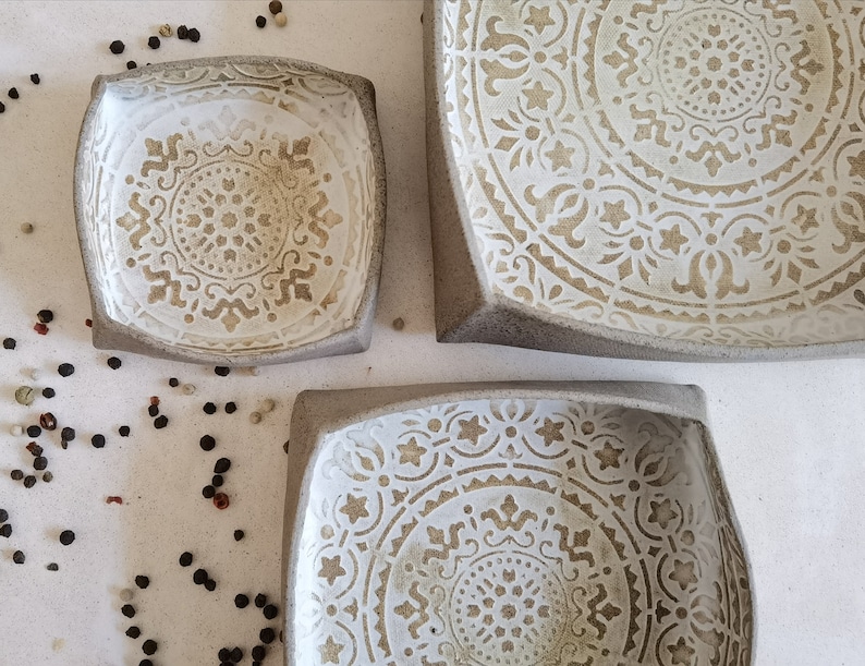 SET OF 3 Ceramic Serving Dish Pottery Serving Dish Handmade - Etsy
